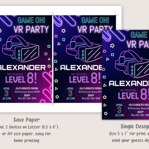 VR Invitation VR Party Invite VR Birthday Invite Virtual Reality ...
