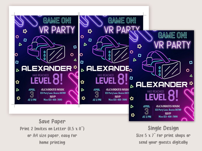 VR Invitation VR Party Invite VR Birthday Invite Virtual - Etsy