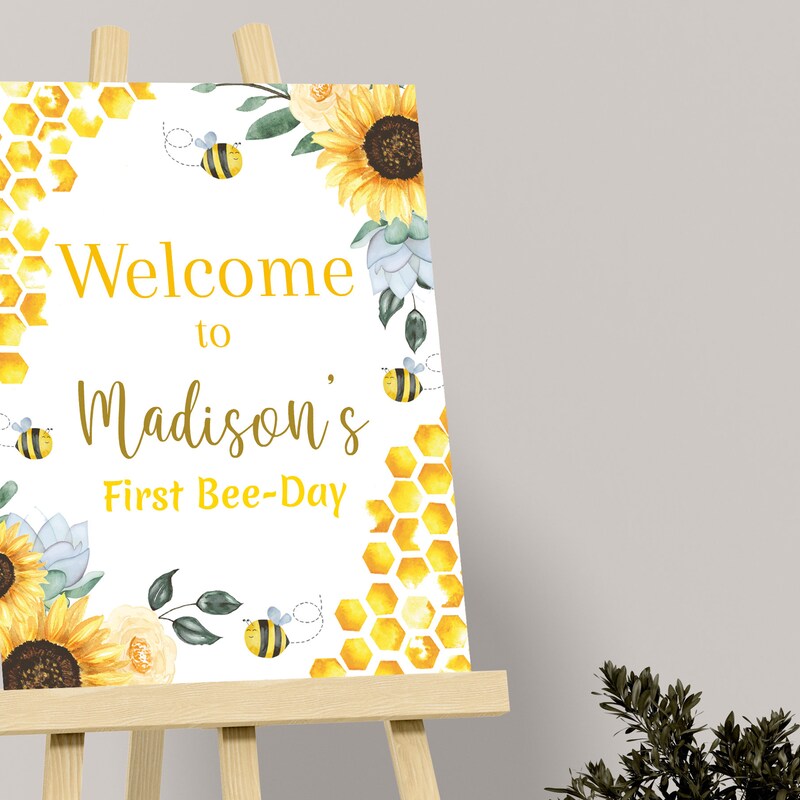 First Bee Day Banner - Etsy