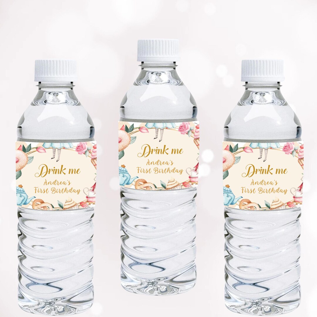 Alice in Wonderland Water Bottle Label Mad Hatter Water Bottle Label ...
