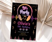 Music Invitation Music Theme Party Invite Musical Birthday - Etsy