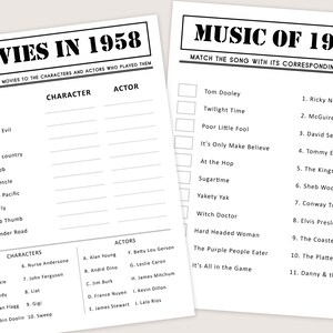 66th Birthday Games Bundle Born in 1958 Game 66th Birthday Party ...