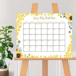 Bee Calendar Game Bee Guess Baby's Birth Date Honey Prediction Due Date ...