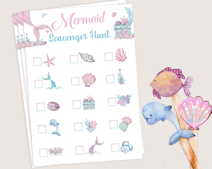 Summer Treasure Hunt for Kids | Underwater Mermaid Scavenger Hunt With ...