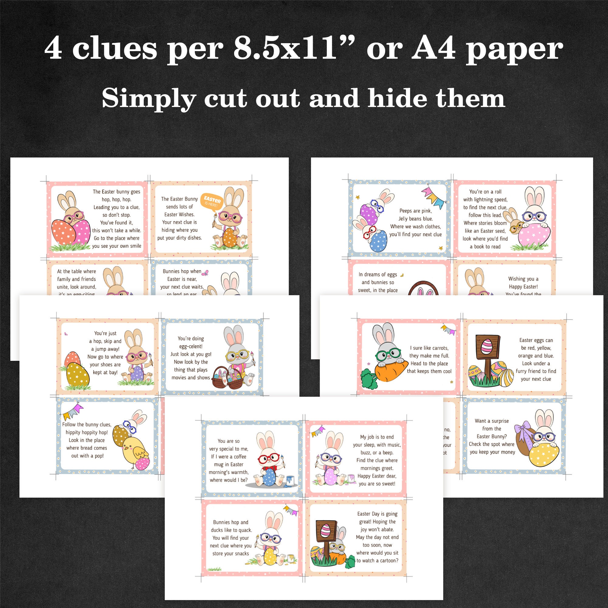 Easter Treasure Hunt for Kids Easter Scavenger Hunt Indoor Easter Egg ...