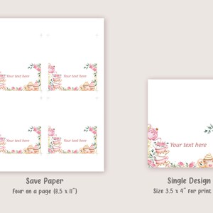 Tea Party Food Tent Tea Cup Birthday Par-tea Tent Card Partea Food ...