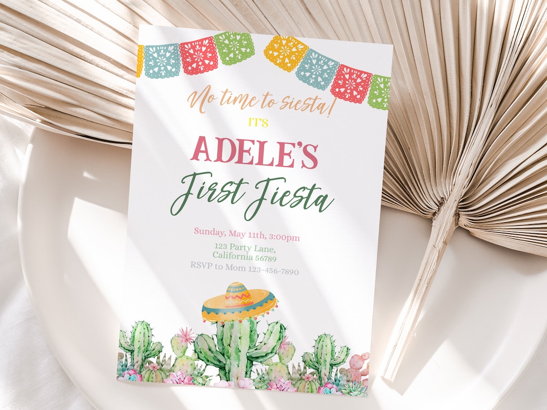 Fiesta Invitation First Fiesta Invitation Fiesta Birthday Invitation ...
