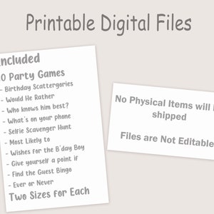 Teen Birthday Games Boy Birthday Party Games for Him Teenager Birthday ...