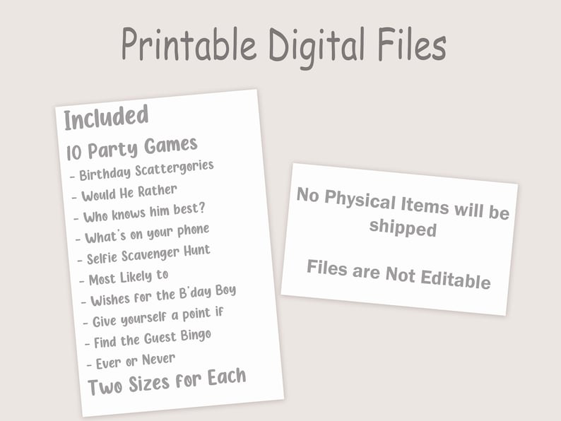 Teen Birthday Games Boy Birthday Party Games for Him Teenager - Etsy