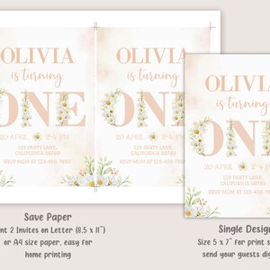 Daisy 1st Birthday Invitation Daisy First Birthday Party - Etsy