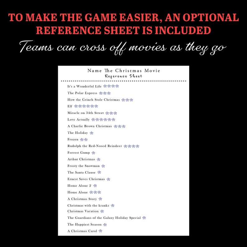 Christmas Name the Movie Game PRINTABLE Christmas Games Guess the Movie ...