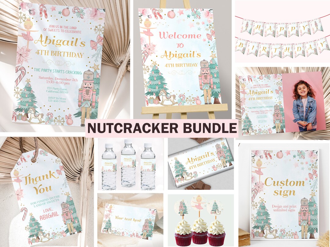 Nutcracker Birthday Invitation Bundle Sugar Plum Fairy Decoration Land