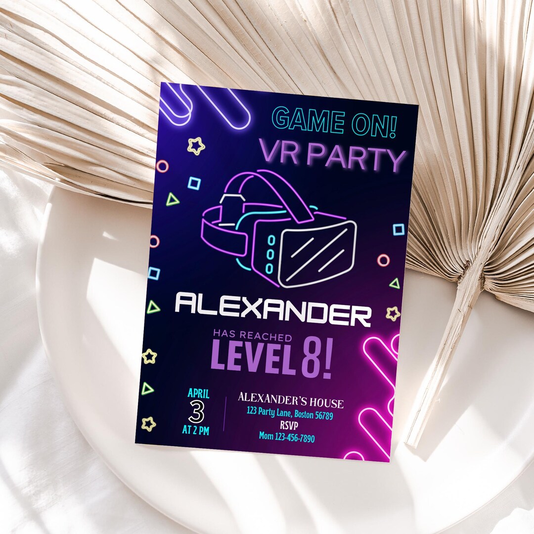 VR Invitation VR Party Invite VR Birthday Invite Virtual Reality ...