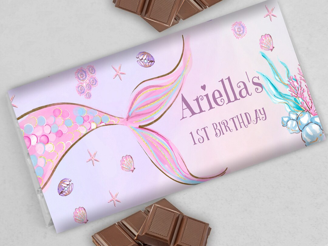 Mermaid Chocolate Wrapper Mermaid Chocolate Bar Label 1.55 Oz - Etsy