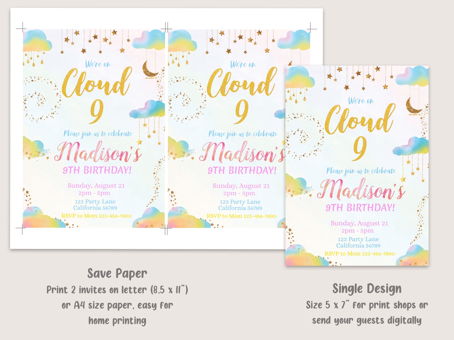 Cloud 9 Birthday Invitation Cloud Nine Party Invitation Girl - Etsy Cloud 9 Birthday Invitation Cloud Nine Party Invitation Girl - Etsy