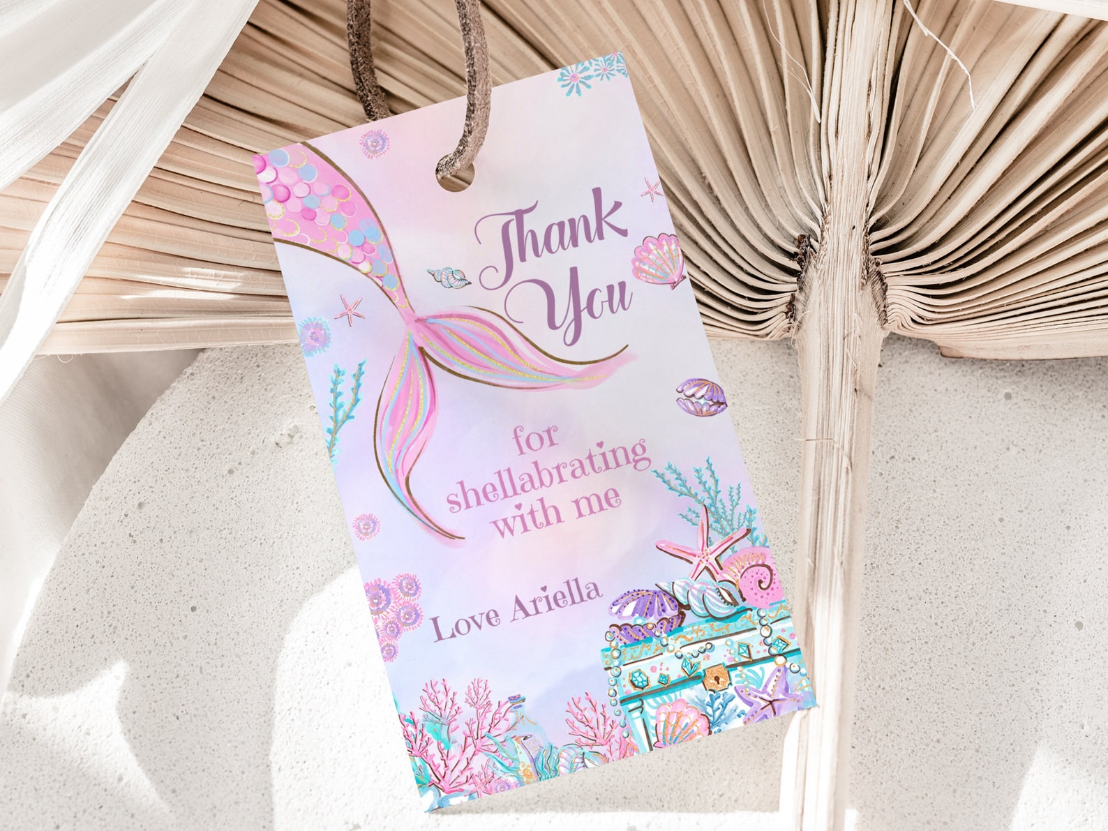 Editable Mermaid Favor Tags Template Under the Sea Birthday - Etsy