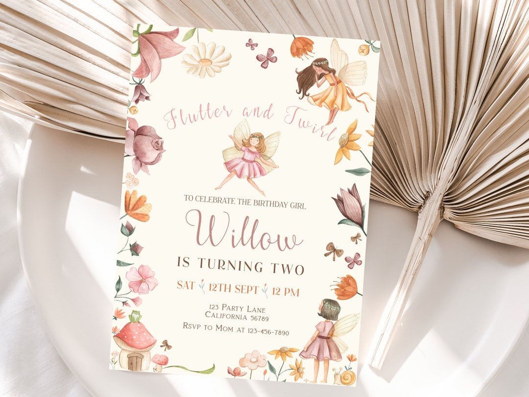 Fairy Birthday Invitation Fairy Party Invitation Enchanted Forest ...