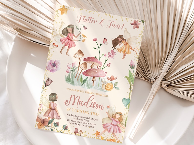 Editable Fairy Birthday Invitation Template Enchanted - Etsy