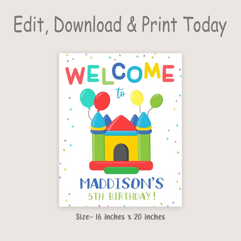 Bounce House Welcome Sign Bouncy Castle Birthday Sign Trampoline ...