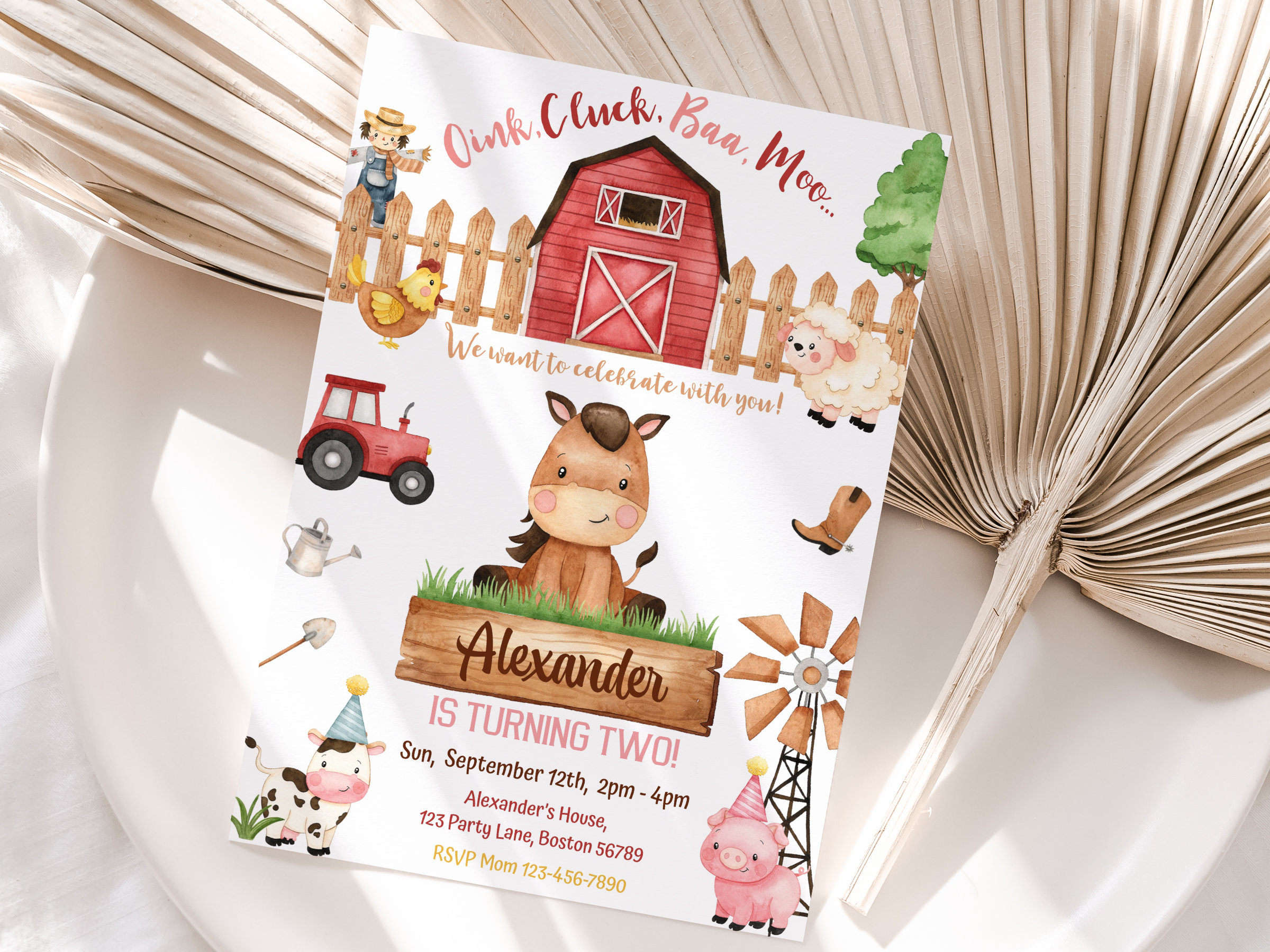 Editable Farm Birthday Invitation Farm Animals Barnyard - Etsy
