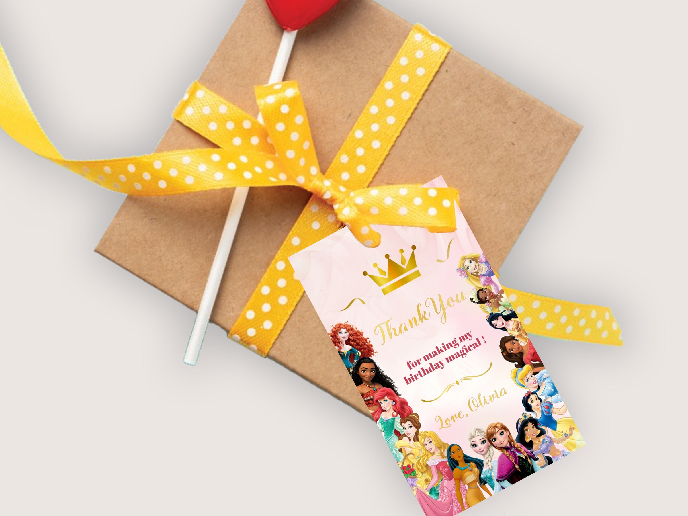 Princess Favor Tags Princess Birthday Party Thank You Tags - Etsy