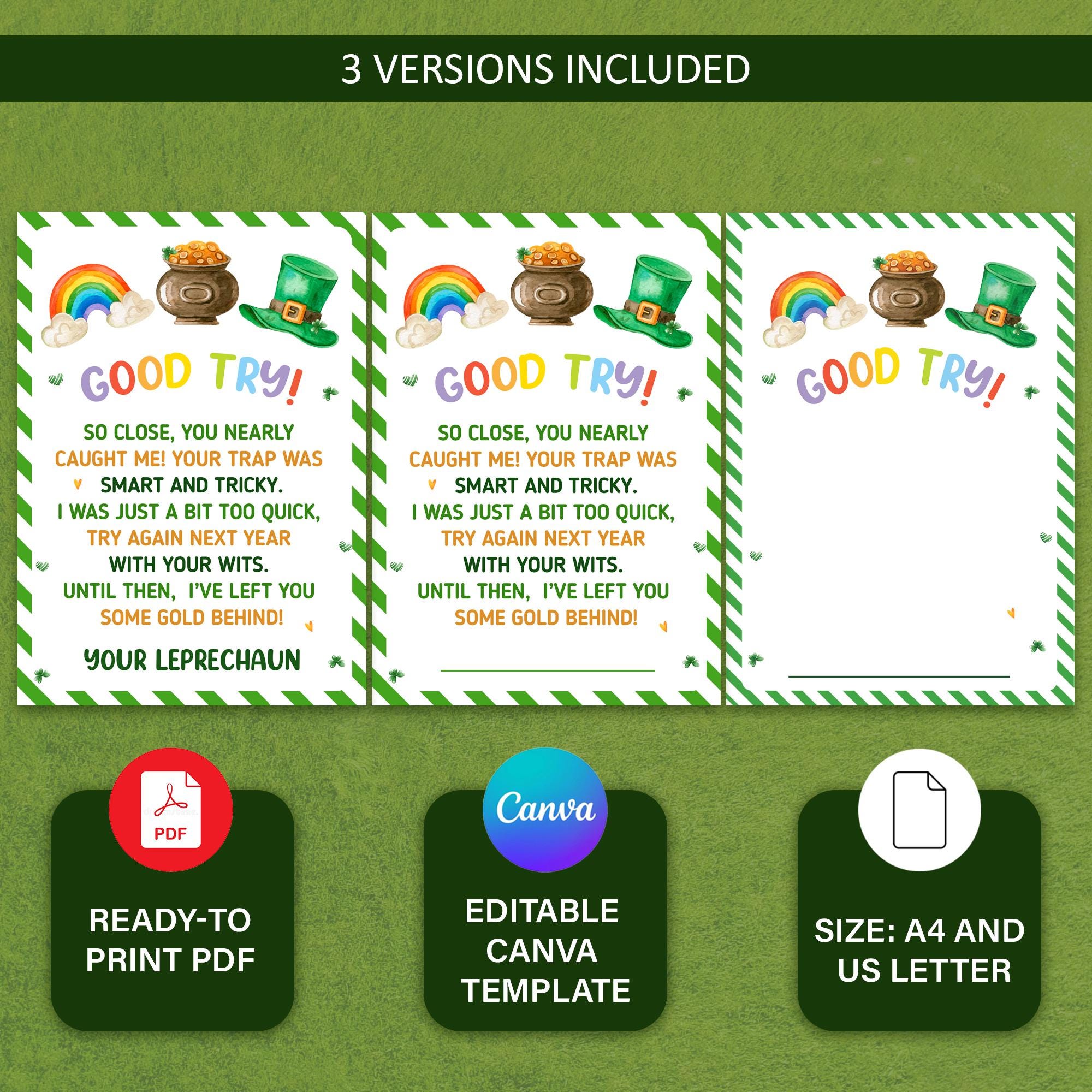 St Patricks Day Kids Printable Leprechaun Letter Trap Note Saint ...
