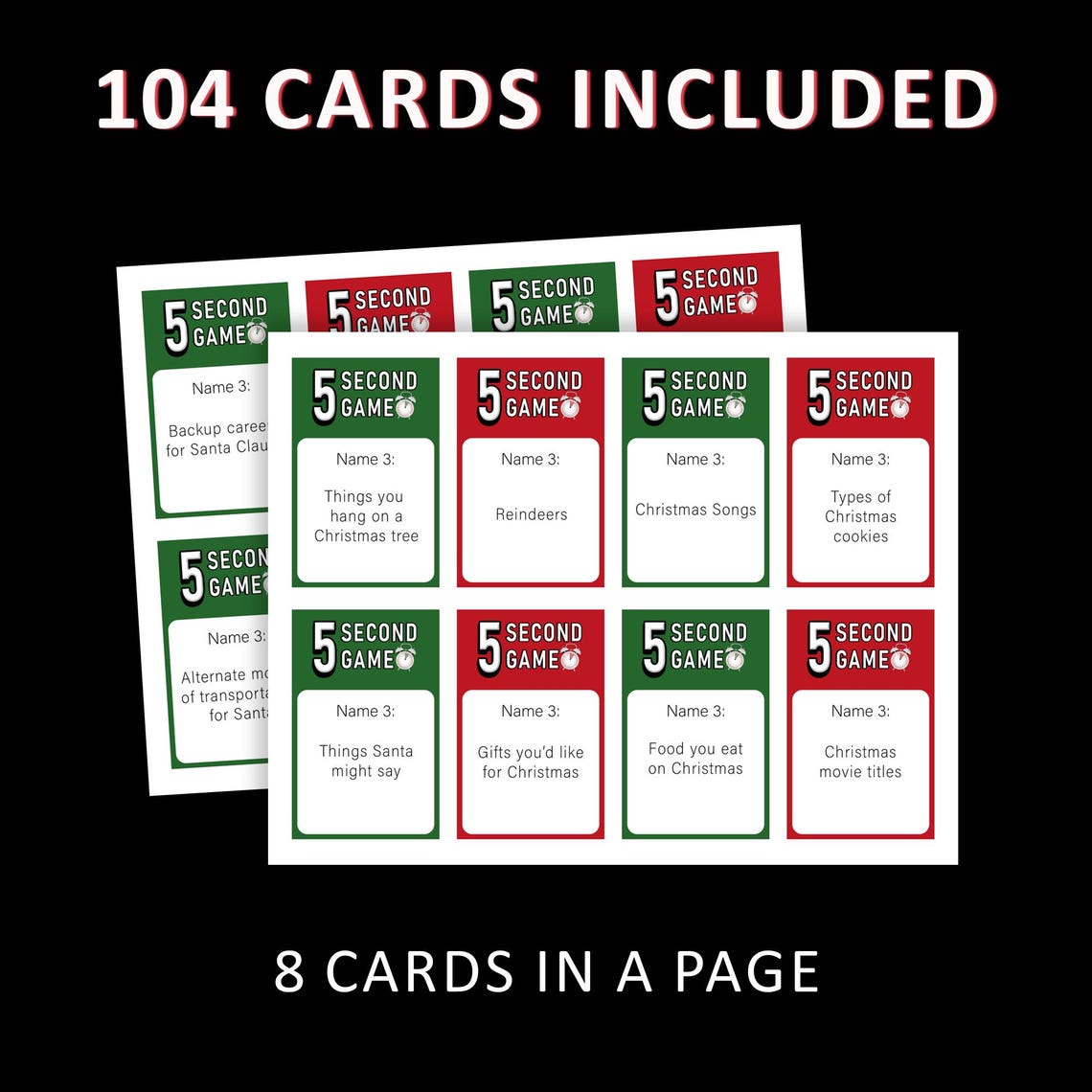 Christmas 5 Second Game Christmas Games Christmas Party Games Christmas ...
