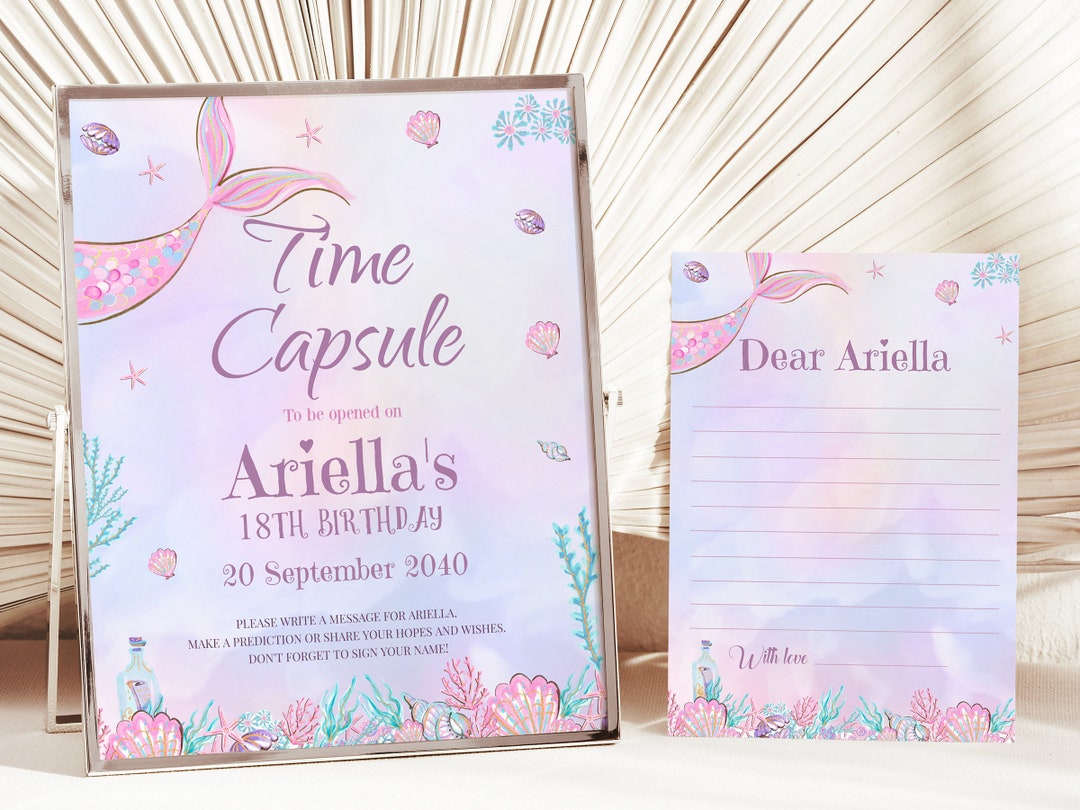 Mermaid Time Capsule Card Under the Sea Time Capsule Sign Splish Splash ...