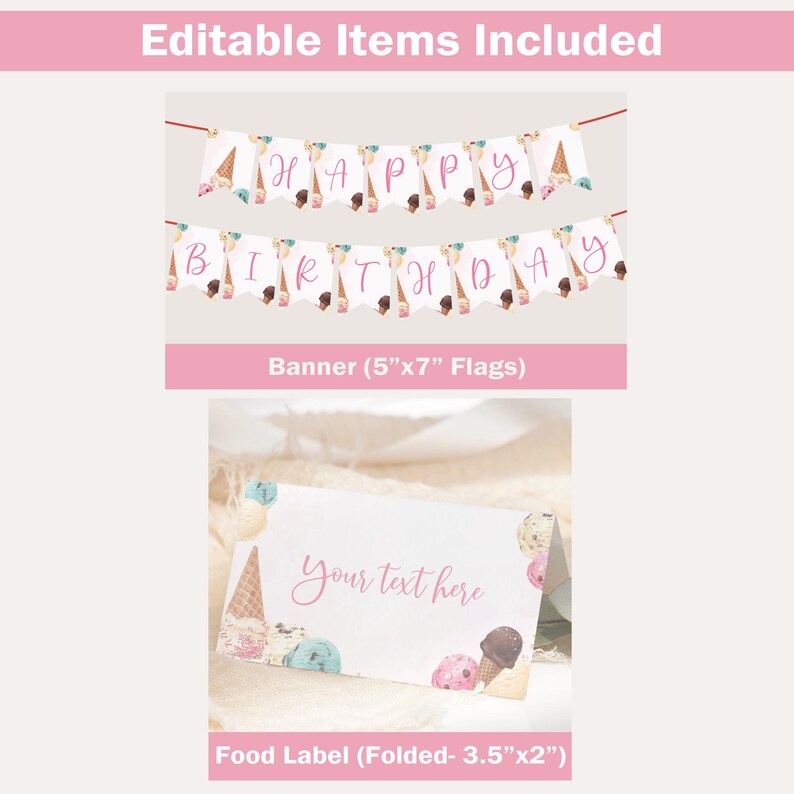 Ice Cream 4th Birthday Invitation Bundle I Scream We All Scream Four ...