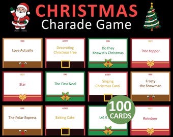 Christmas Charade Game PRINTABLE Christmas Games Christmas Party Games ...