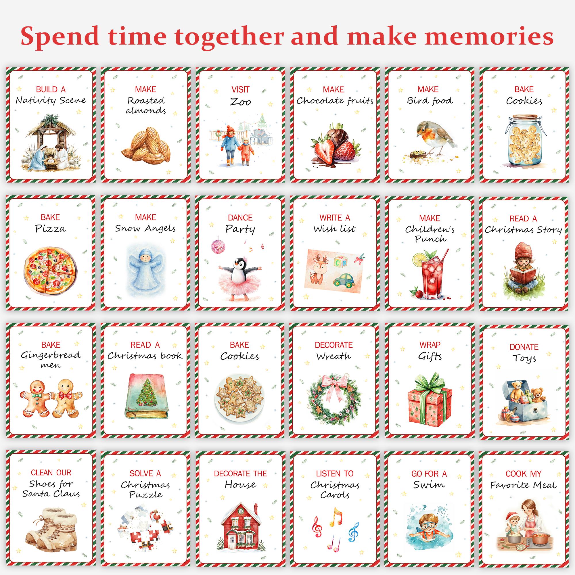 Christmas Advent Activity Cards Advent Calendar Kids Family Christmas ...