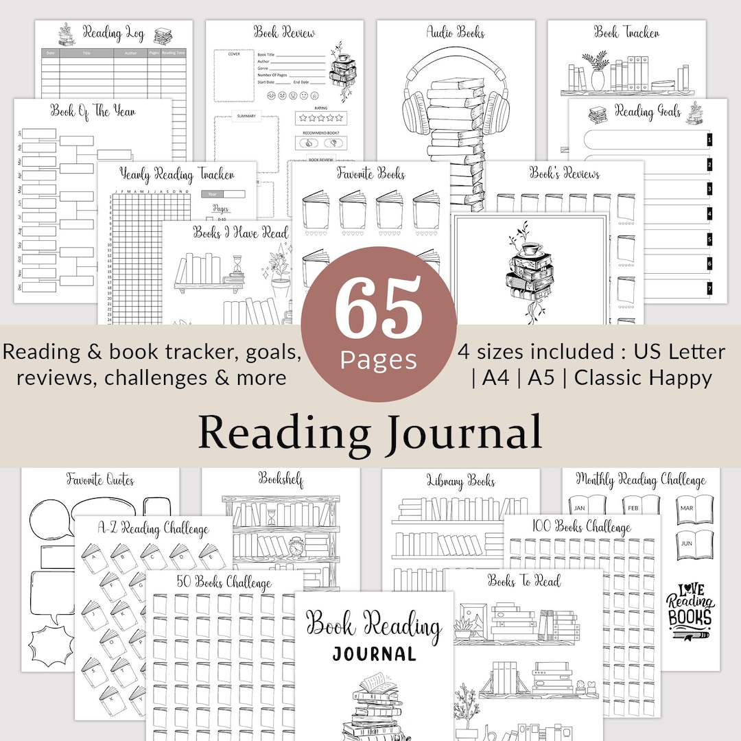 Reading Journal Book Journal Template Reading Tracker Book Tracker ...