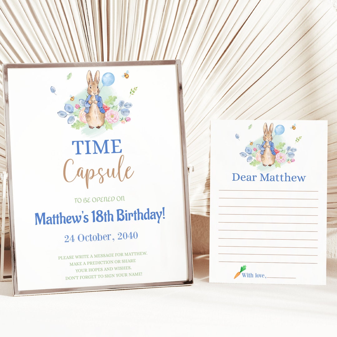 Peter Rabbit Time Capsule Card Bunny Time Capsule Sign Flopsy Bunny ...