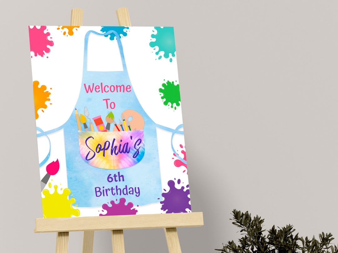 Paint Party Welcome Sign Art Birthday Party Welcome Sign Painting ...