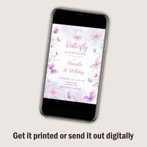 Butterfly Invitation Butterfly Birthday Invitation Purple Butterfly ...