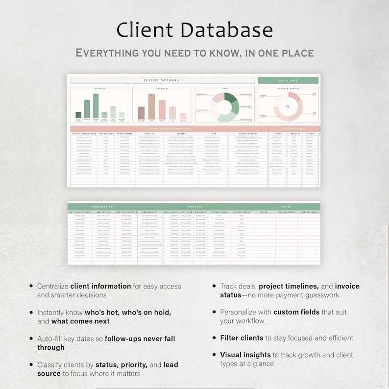 Client Tracker for Small Business Planner CRM Task Tracker ...