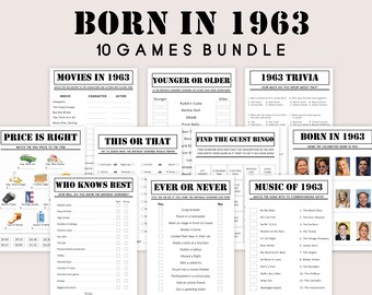 60th Games Printable - Etsy