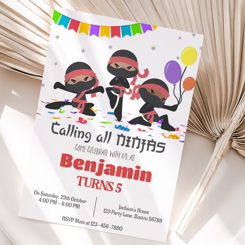 Ninja Invitations - Etsy