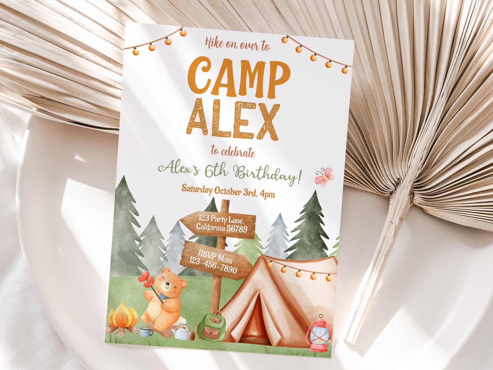 Camping Birthday Invitation Template Camping Party Invitation - Etsy