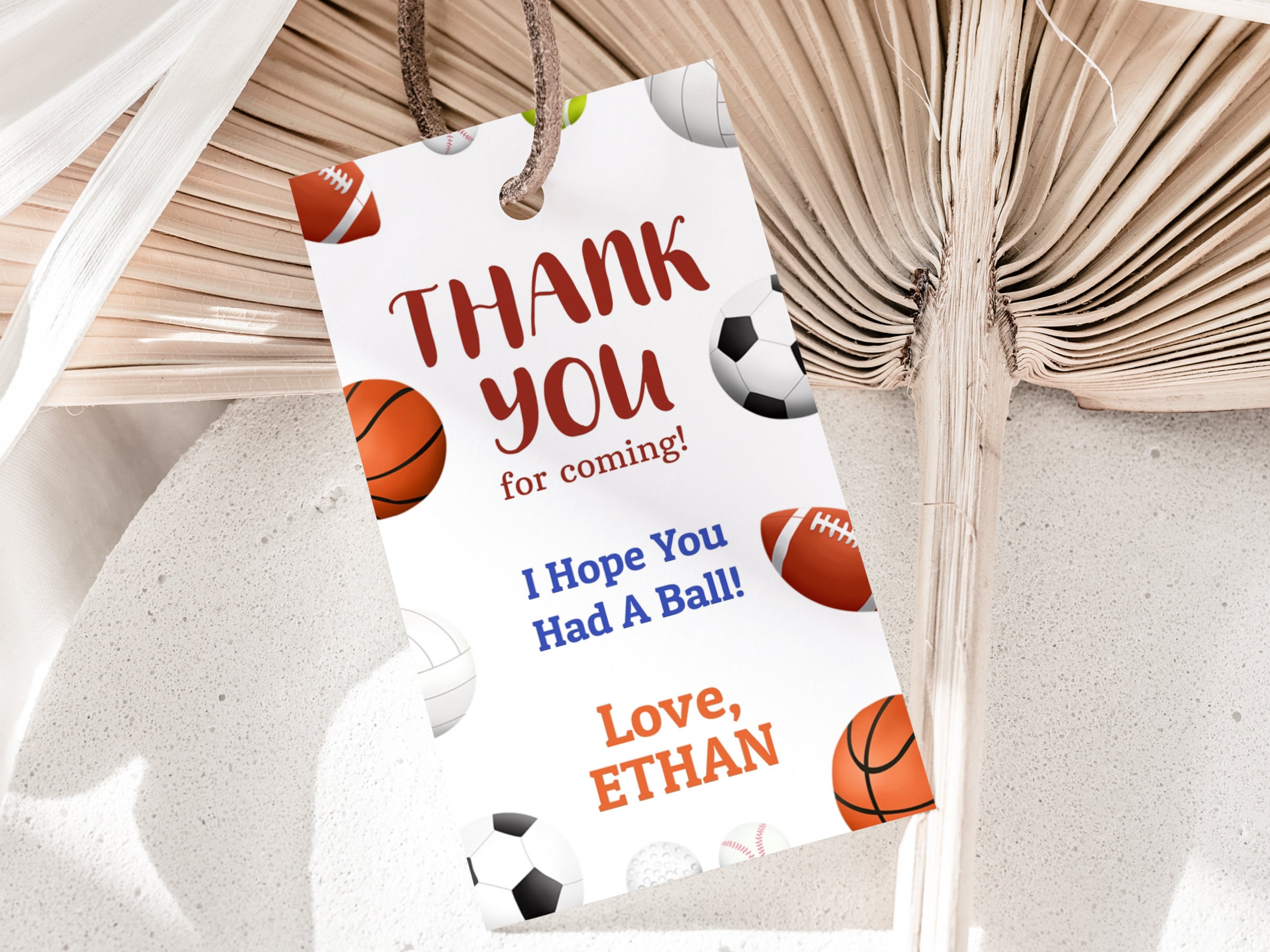 Sports Favor Tags Sports Thank You Tags Sports Birthday Party - Etsy