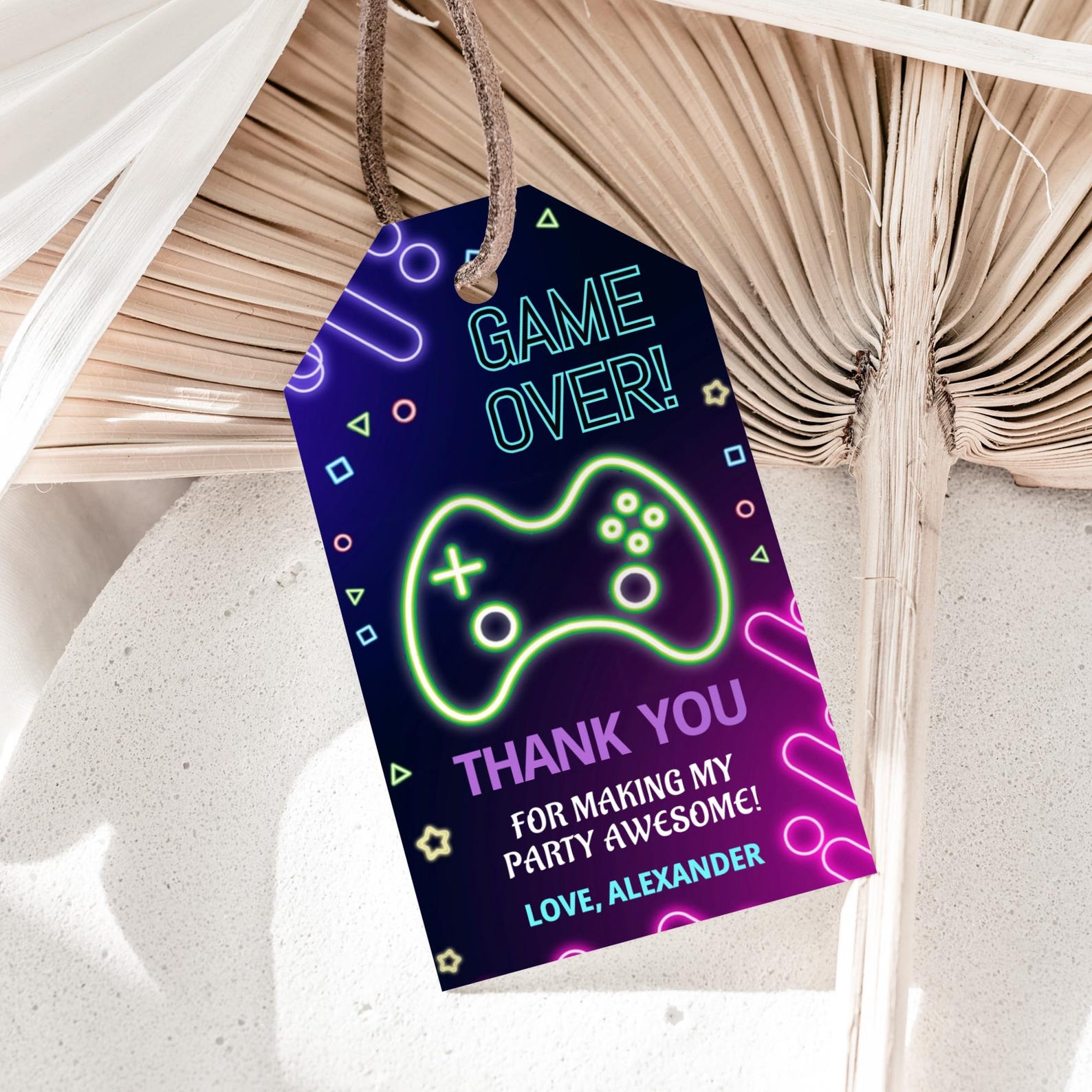 Video Game Favor Tag Editable Gamer Birthday Party Thank You Tags ...