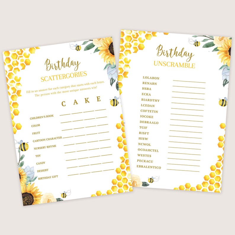 Bee First Birthday Games First Bee Day 1st Birthday Games Bee First ...