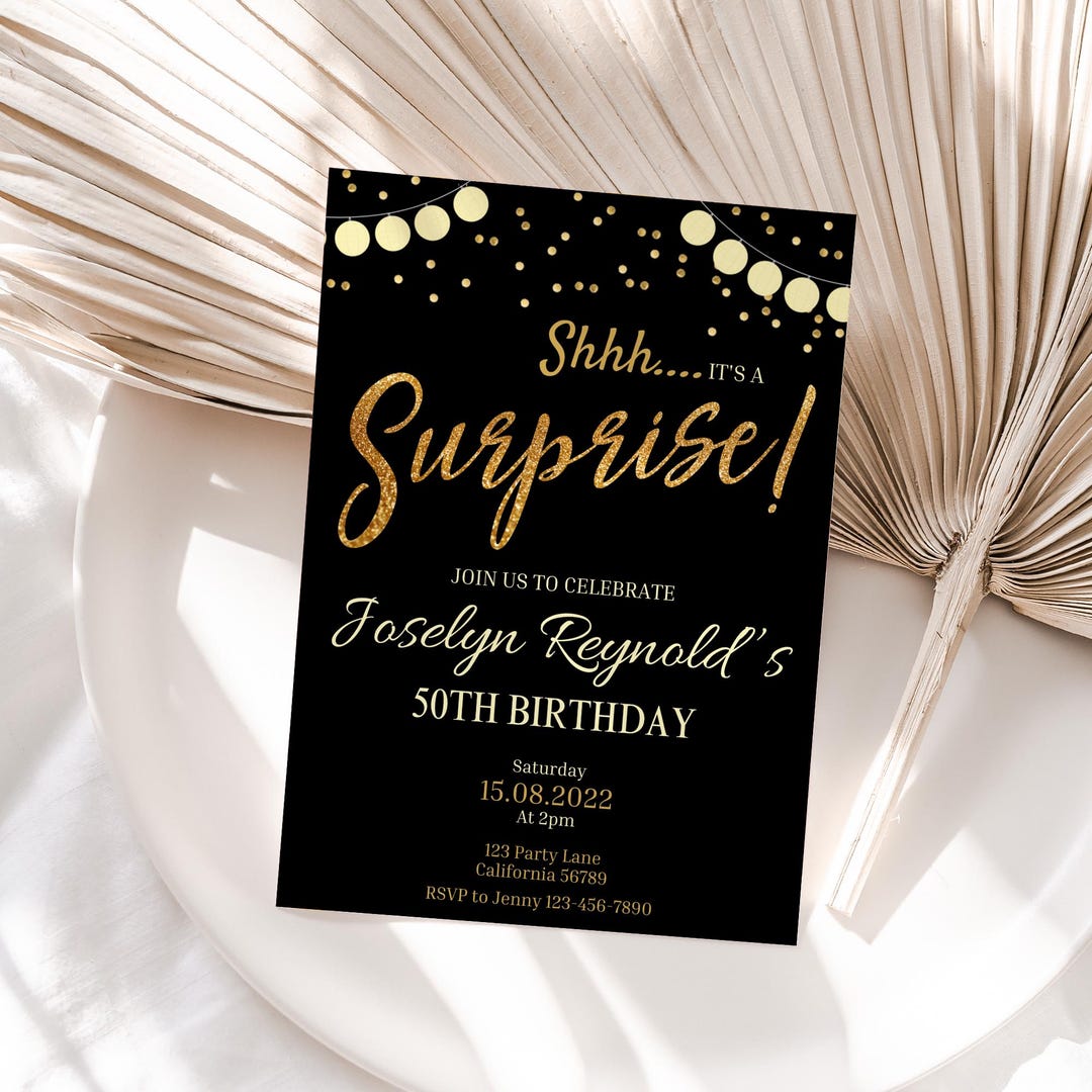 Surprise Invitation Surprise Birthday Invitation Surprise Party ...