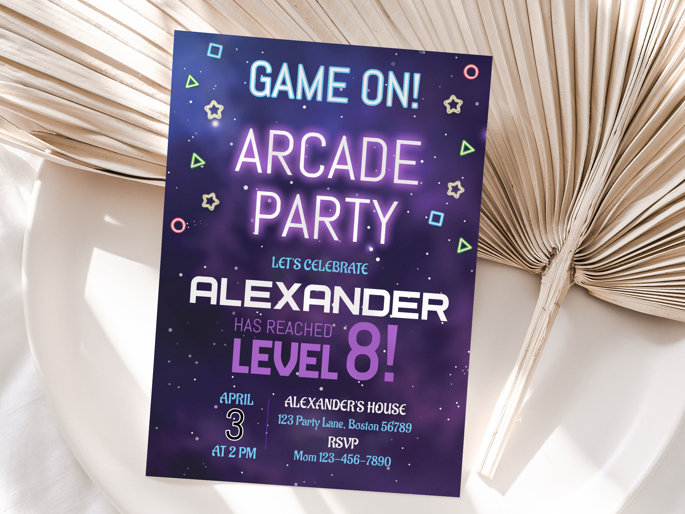 Arcade Birthday Invitation Arcade Party Invitation Gaming - Etsy