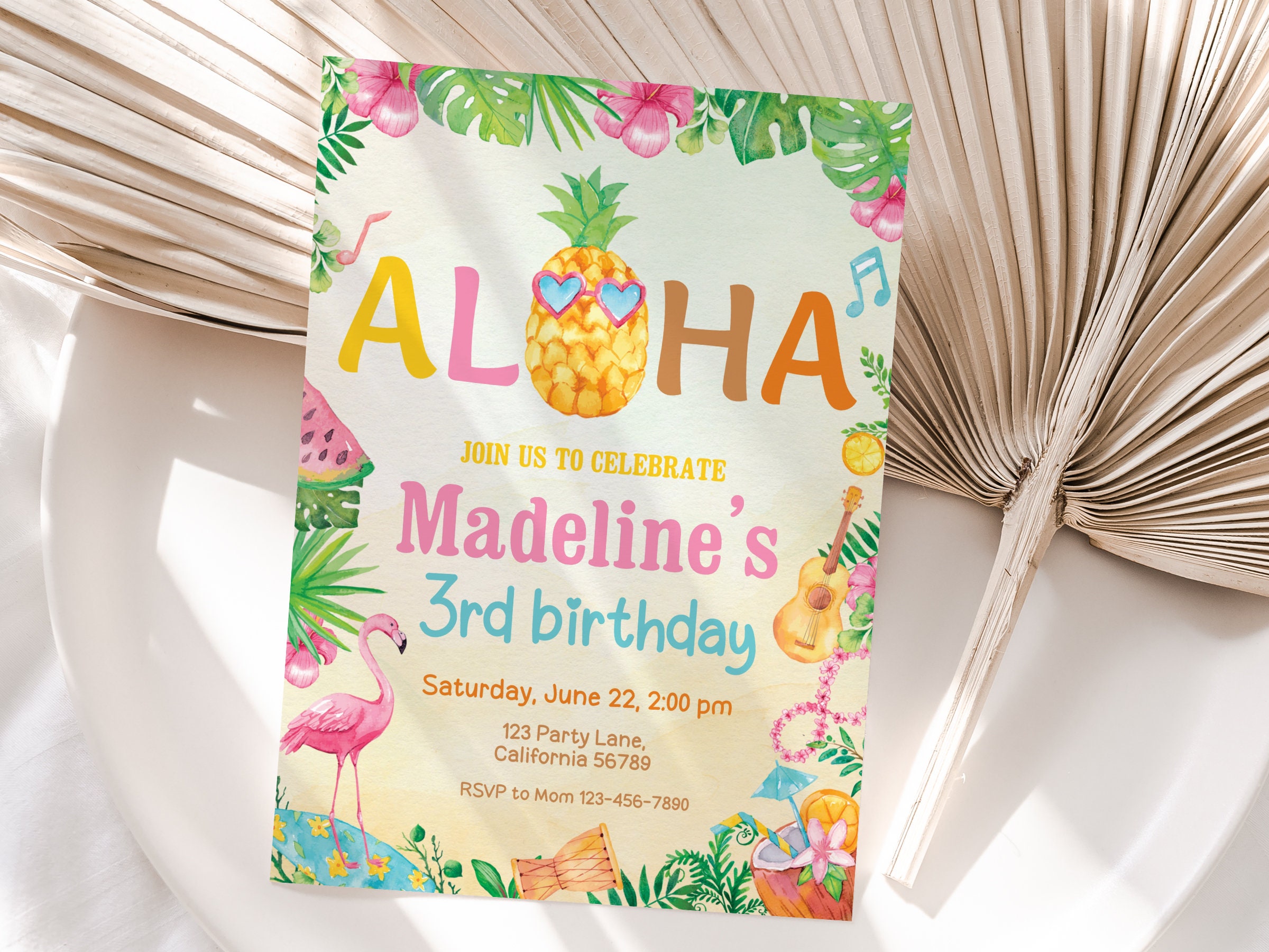 Tropical Birthday Invitation Hawaiian Invitation Luau - Etsy