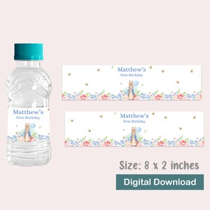 Peter Rabbit Water Bottle Labels Bunny Bottle Wrappers Flopsy Bunny ...