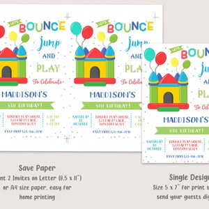 Editable Bounce House Birthday Invitation Bouncy House Birthday Party ...