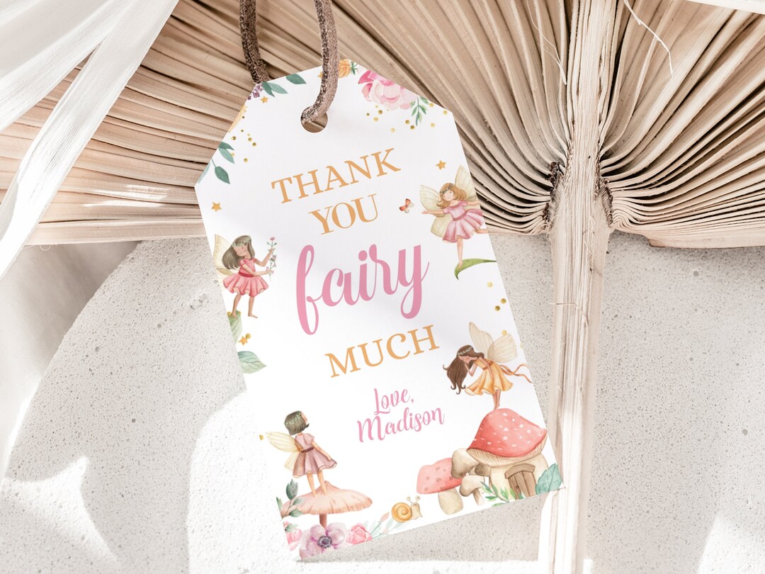 Fairy First Thank You Tags My Fairy First Party Favor Tags Fairy 1st ...
