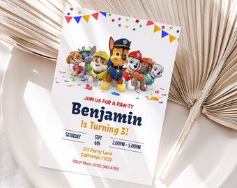 Rubble Birthday Invitation - Etsy