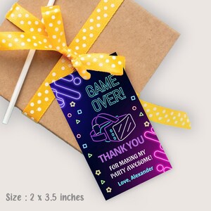 Virtual Reality Favor Tags VR Party Tags VR Birthday Tags Game Over ...